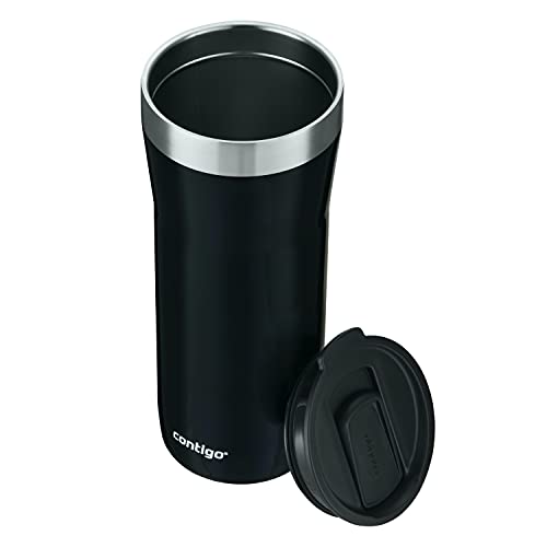 Contigo Streeterville Stainless Steel Vacuum-Insulated Tumbler with Flex Straw and Splash-Proof Slider Lid, 32 oz, Licorice
