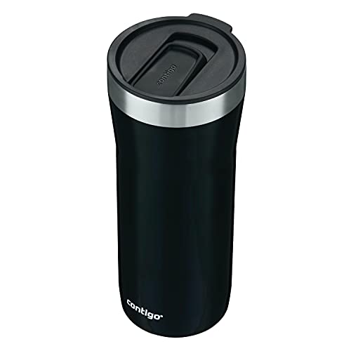 Contigo Streeterville Stainless Steel Vacuum-Insulated Tumbler with Flex Straw and Splash-Proof Slider Lid, 32 oz, Licorice