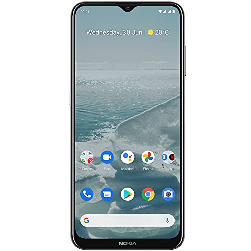 Nokia G20 TA-1365 Dual 128GB 4GB RAM Factory Unlocked (GSM Only | No CDMA - not Compatible with Verizon/Sprint) International Version β Glacier Silver