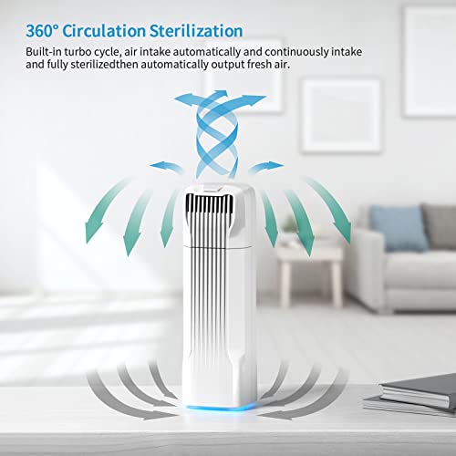 Plug in Air Purifier, Portable UV Air Purifier for Viruses and Bacteria, Keep Air Clean for Bedroom, Kitchen, Bathroom, Pet Area, Small Rooms
