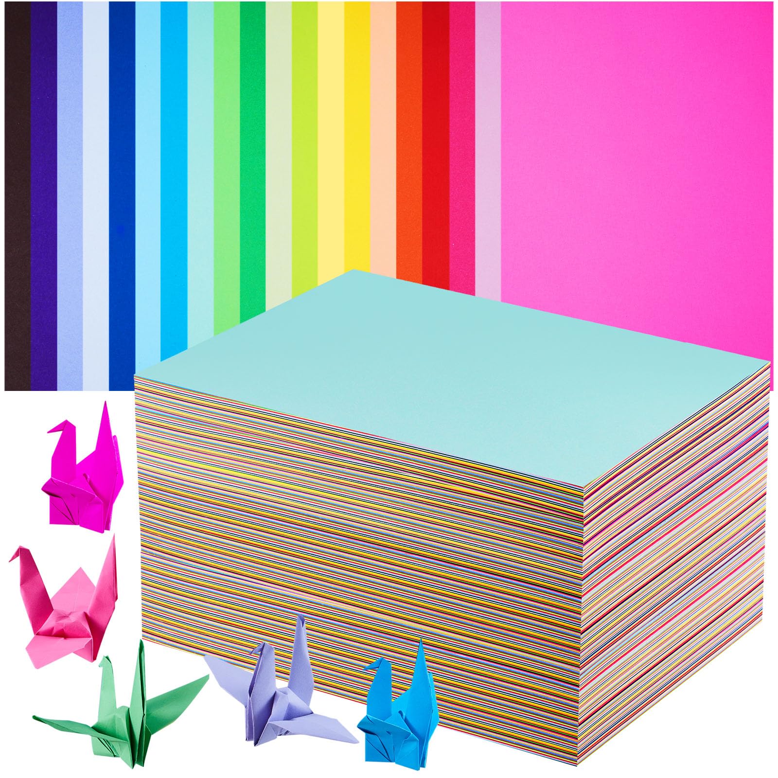 Henoyso 2000 Sheets Colored Construction Paper Bulk Classic Assorted Color Paper Lightweight Craft Paper Sheets Classroom Supplies for Kids Adults Home School Holiday Drawing, 20 Colors, 9 x 12 Inch