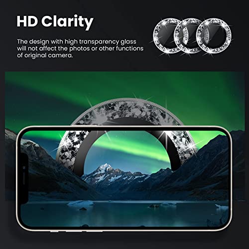 Tensea for iPhone 13 Pro - iPhone 13 Pro Max Camera Lens Protector, 9H Tempered Glass Camera Cover Screen Protector Metal Individual Ring for iPhone 13Pro 6.1 inch iPhone 13 ProMax 6.7 inch 2021