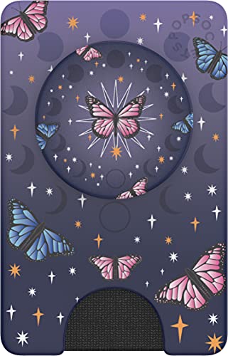 PopSockets: Phone Wallet with Expanding Phone Grip, Phone Card Holder - Retrograde Butterfly