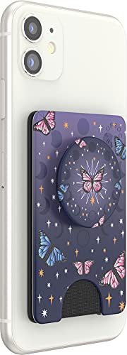 PopSockets: Phone Wallet with Expanding Phone Grip, Phone Card Holder - Retrograde Butterfly