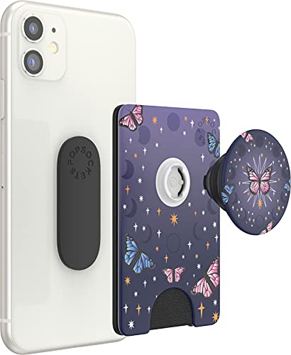 PopSockets: Phone Wallet with Expanding Phone Grip, Phone Card Holder - Retrograde Butterfly