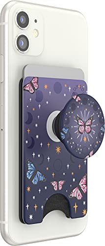 PopSockets: Phone Wallet with Expanding Phone Grip, Phone Card Holder - Retrograde Butterfly