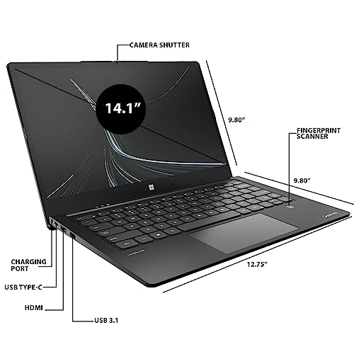 Gateway 14.1" Ultra Slim Notebook, FHD Touchscreen, Intel Core i5-1235U, 8GB RAM, 512GB SSD, Fingerprint Scanner, Tuned by THX Audio, 2MP Camera, HDMI, Windows 11 Home, Black + Accessories