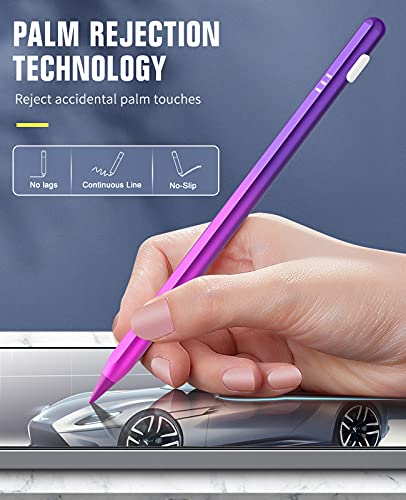 TiMOVO Stylus Pen for Apple iPad Pencil 10/9/8/7/6th Generation,iPad Air 5/4/3th Pencil 2nd Generation for 2018-2022 Apple iPad Pro 12.9/11,iPad Mini 6/5th Palm Rejection iPad Stylus,Gradient Purple