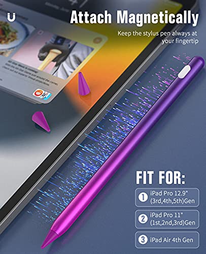 TiMOVO Stylus Pen for Apple iPad Pencil 10/9/8/7/6th Generation,iPad Air 5/4/3th Pencil 2nd Generation for 2018-2022 Apple iPad Pro 12.9/11,iPad Mini 6/5th Palm Rejection iPad Stylus,Gradient Purple