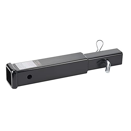 AUMOWE Trailer Hitch Extender Tube 12 inch Extension Fit 2 inch Receiver, 3500lbs, with Pin & Clip