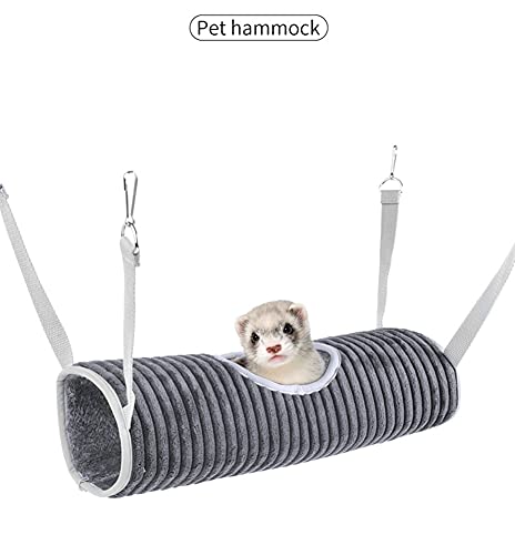 3 Pack Ferret Hanging Tunnel Hammock Warm Swinging Bed for Ferret Guinea Pig Sugar Glider Rats Squirrel Small Animal Hideout Tube Toys Cage Accessories (3 Pack)