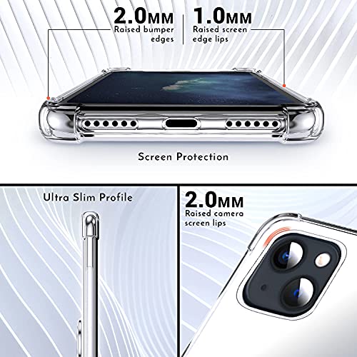 Shields Up Designed for iPhone 13 Case, Minimalist Wallet Case with Card Holder and Ring Kickstand/Stand, [Drop Protection] Slim Protective Cover for Apple iPhone 13 (6.1 inch) - Clear