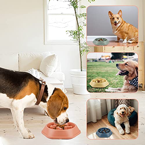 DPOEGTS Slow Feeder Dog Bowl, Puzzle Dog Food Bowl Anti-Gulping Interactive Dog Bowl and Water Dog Bowl for Small/Medium Sized Dogs (Green, Bone)
