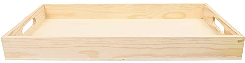 6 Piece Nested Serving Trays Set of Rectangular Shape Wood Trays Ideal for Crafts /School with Easy Cut Out Handles Ideal Kitchen Nesting Trays for Snacks, Treats, Organization, Personalise and DIY