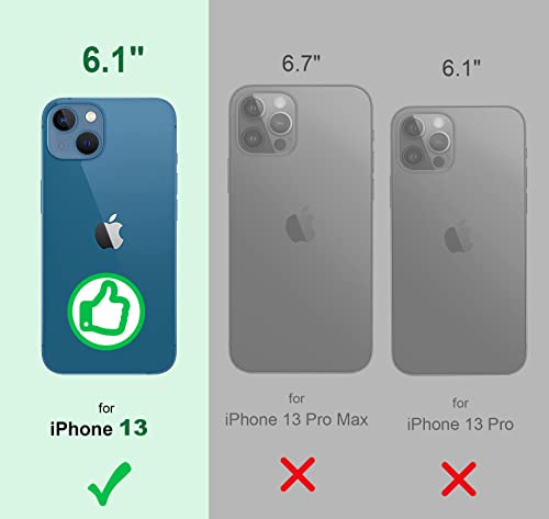 Shields Up Designed for iPhone 13 Case, Minimalist Wallet Case with Card Holder and Ring Kickstand/Stand, [Drop Protection] Slim Protective Cover for Apple iPhone 13 (6.1 inch) - Clear