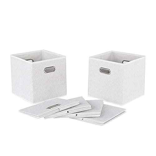 ENOVA HOME Fabric Storage Bins with Metal Handles Collapsible Storage Bins Storage Basket Fabric Organizer Storage Organization (Set of 6)