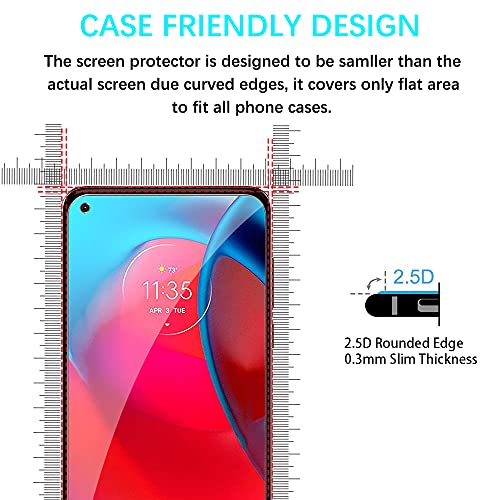 [2+2 Pack] for Motorola Moto G Stylus 5G Screen Protector and Camera Lens Protector,9H Hardness Tempered Glass Film,with 2.5D Edge Protection,HD Clear [Anti-Scratch] [Bubble Free] Easy Installation