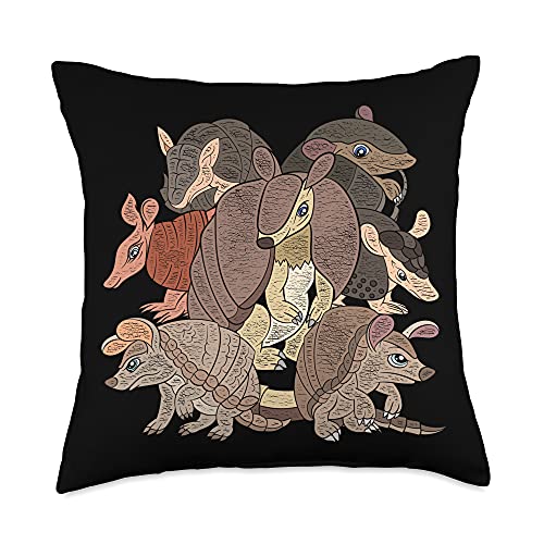 Outdoor Wildlife Animal Armadillo Gift Wildlife Animal Lover Cute Armadillo Throw Pillow, 18x18, Multicolor