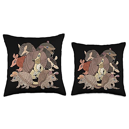 Outdoor Wildlife Animal Armadillo Gift Wildlife Animal Lover Cute Armadillo Throw Pillow, 18x18, Multicolor