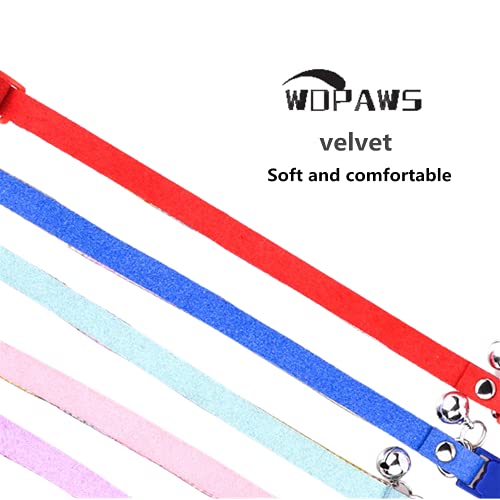 WDPAWS Cat Collar Breakaway Bling Diamond Rhinestone with Bell Adjustable for Cats and Kitten Girl boy (Pink)