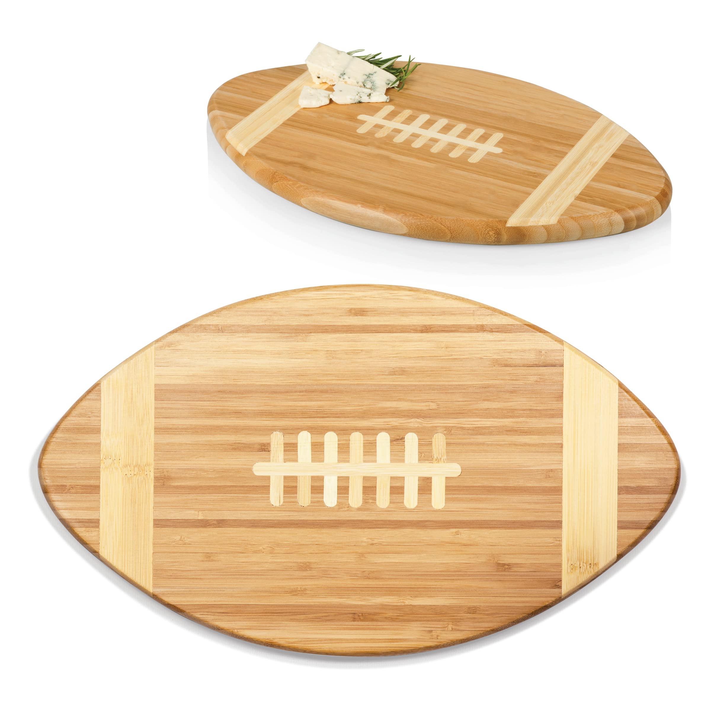 TOSCANA - a Picnic Time brand Touchdown Football Cheese Board, Novelty Charcuterie Board, Serving Platter, Cheese Boards Charcuterie Boards, Wood Cutting Board, (Bamboo)