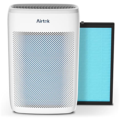 AIRTOK Hepa Air Purifier for Large Room and Bedroom up to 1100ft² H13 True Filter, Ozone Free Air Cleaner for Smokers, Pet, Remove 99.99% Allergens, Dust, Odor, Smoke, Pollen (CA Available).