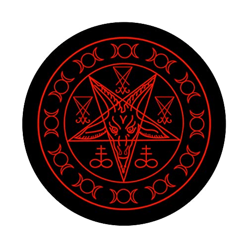 Red Pentagram Sigil of Baphomet Lucifer & Triple Goddess PopSockets Swappable PopGrip