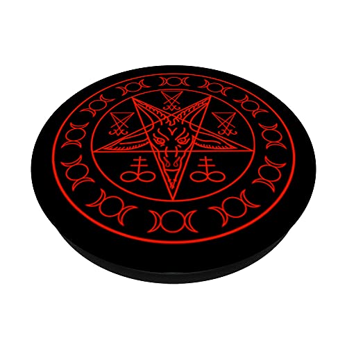 Red Pentagram Sigil of Baphomet Lucifer & Triple Goddess PopSockets Swappable PopGrip