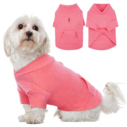 Warm Fleece Vest Dog Sweater,Stretchy Pullover Fleece Dog Jacket Winter Dog Coat Apparel, Dog Anxiety Relief Onesie Shirts Pajamas Pet Sweatshirt Cold Weather Clothes for Small Medium Large Dogs Cats