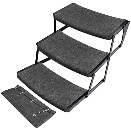 OKBA RV Step Covers Wrap Around, RV Camper Step Covers for 22 Inch RV Camper 8-10" Deep Radius Steps Only - 3 Pack Gray RV Step Rug Carpets