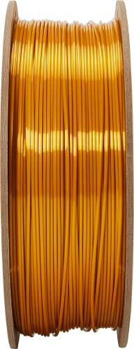 Polymaker Silk PLA Filament 1.75mm, Shiny Gold PLA 3D Printer Filament Silk 1kg - PolyLite 1.75 PLA Filament Silk Gold Filament 1.75mm Shiny PLA 3D Filament