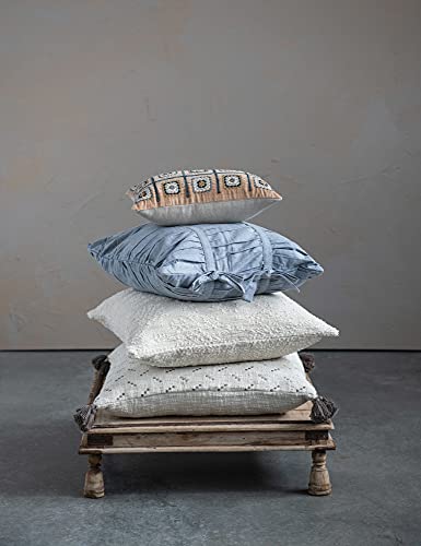 Creative Co-Op Decorative Woven Cotton Jacquard Square Throw Pillow, Beige & Cream