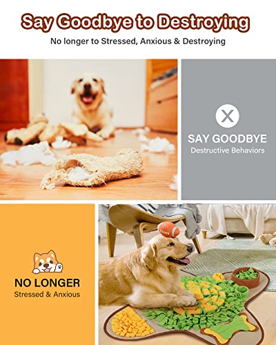 HOPET Snuffle Mat for Large Dogs, Slow Feeder Dog Puzzle Toys Interactive Sniff Feeding Training Mat for Puppy Treats Mind Game for Boredom and Stress Relief for Outdoor Indoor Small Medium Breed