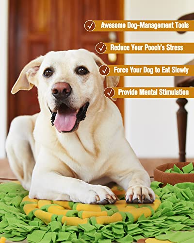 HOPET Snuffle Mat for Large Dogs, Slow Feeder Dog Puzzle Toys Interactive Sniff Feeding Training Mat for Puppy Treats Mind Game for Boredom and Stress Relief for Outdoor Indoor Small Medium Breed