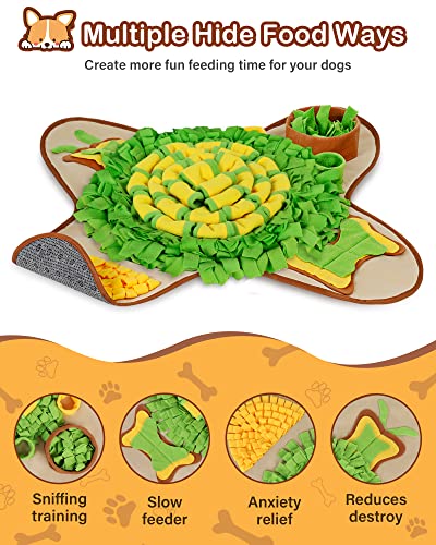 HOPET Snuffle Mat for Large Dogs, Slow Feeder Dog Puzzle Toys Interactive Sniff Feeding Training Mat for Puppy Treats Mind Game for Boredom and Stress Relief for Outdoor Indoor Small Medium Breed