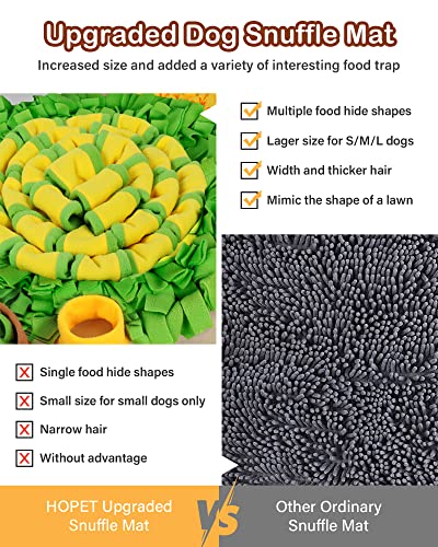 HOPET Snuffle Mat for Large Dogs, Slow Feeder Dog Puzzle Toys Interactive Sniff Feeding Training Mat for Puppy Treats Mind Game for Boredom and Stress Relief for Outdoor Indoor Small Medium Breed