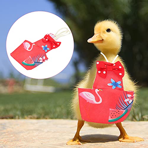 Balacoo Pet Chicken Diaper Adjustable Chicken Diaper Washable Pet Diaper Fashionable Duck Diaper with Bow Tie for Poultry Goose Duck Hen Chicken Red M