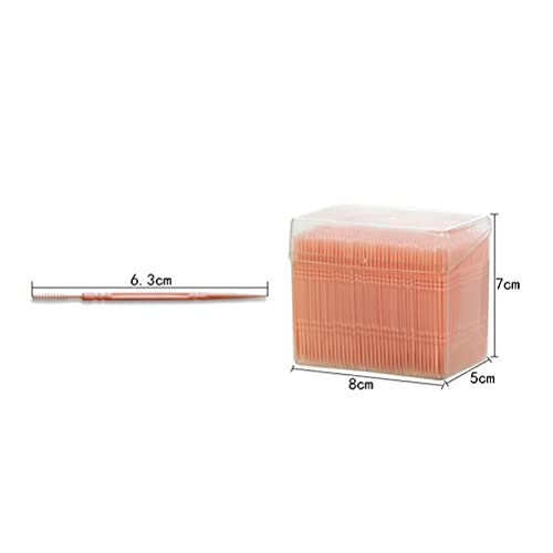 Acewen 1100 Pcs Disposable Plastic Toothpick Oral Cleaning Care Tooth Cleaning Tool or Cocktail Sticks Double Head Plastic Toothpicks Disposable Brush Toothpick