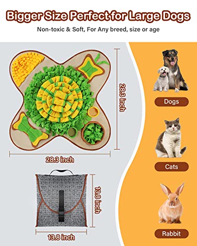 HOPET Snuffle Mat for Large Dogs, Slow Feeder Dog Puzzle Toys Interactive Sniff Feeding Training Mat for Puppy Treats Mind Game for Boredom and Stress Relief for Outdoor Indoor Small Medium Breed