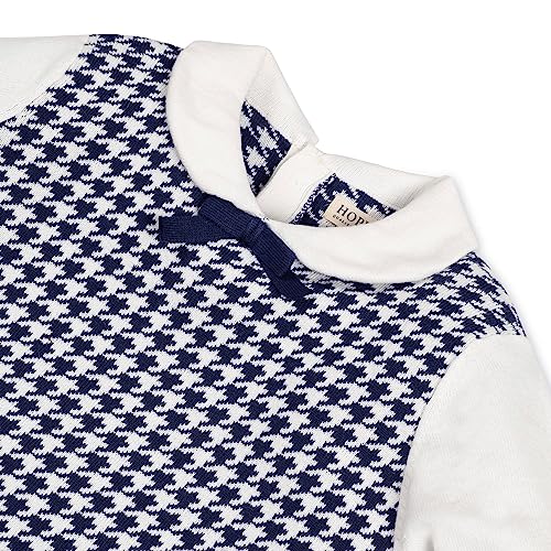 Hope & Henry Girls' Long Sleeve French Blocked Peter Pan Collar Sweater Dress