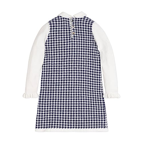 Hope & Henry Girls' Long Sleeve French Blocked Peter Pan Collar Sweater Dress