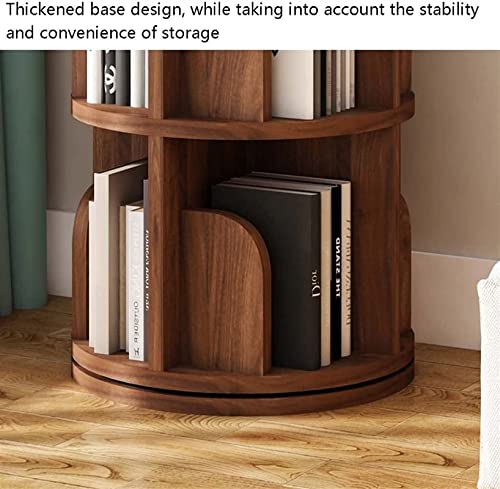 Bookcases Creativity Corner Shelf Bookshelf Solid Wood Revolving Floor Standing Children Living Room 360 Degree Rotating Storage HAOHAOMAI, Brown, 39x99cm