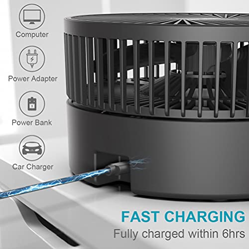 GONGDAO Oscillating Standing Fan-Portable & Foldable, Rechargeable Battery Operated Fan, Used as a Floor Fan or a Desk Fan, Adjustable Height, 8 inch 10000mAh, Quiet
