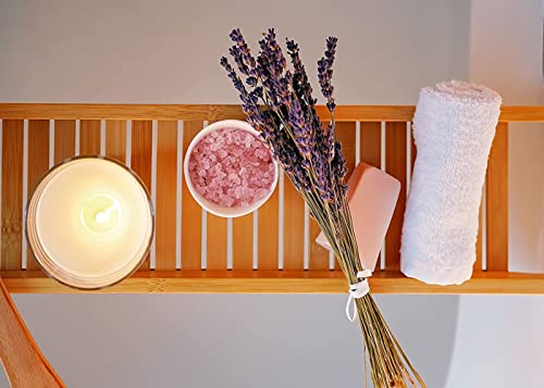 RoyalHouse Bamboo Bath Caddy Tray for Bathtub, Bath Table Tray with Book and Wine Glass Holder, Attractive Design, Suitable for Luxury Spa or Reading, Ideal Gift for Family & Friends
