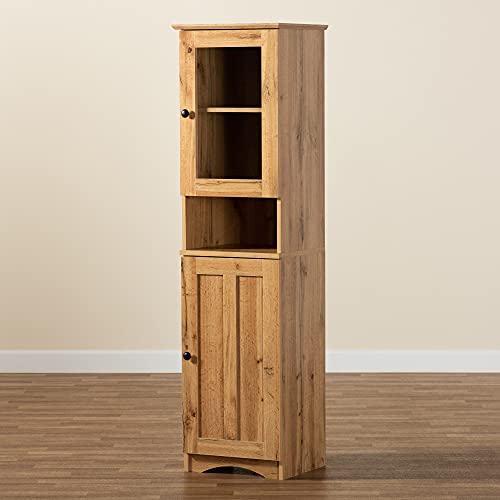Baxton Studio Lauren Kitchen Storages, Oak Brown/Black