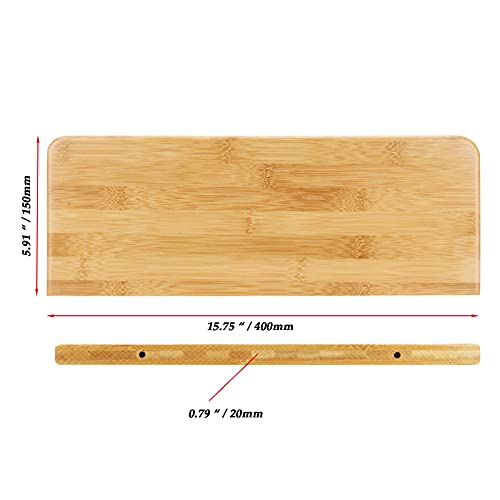 JOIKIT 4 PCS 16 Inch Bamboo Floating Shelves Wall Mounted, Bamboo Wall Shelf, Decorative Floating Shelf for Bedroom, Kitchen, Bathroom, Living Room
