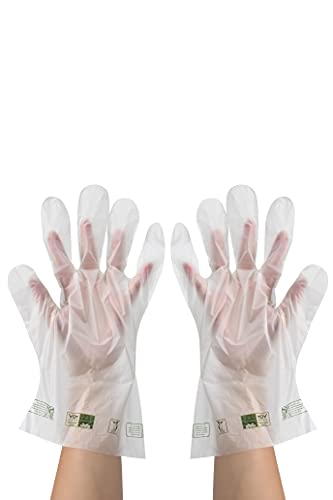 TYPLASTICS Compostable Food Prep Gloves, Large, Pack of 100, ASTM D6400, US BPI and Europe OK Compost HOME Certified