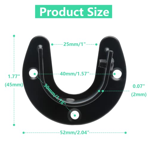 Suiwotin 2 Packs Stainless Steel Closet Rod End Supports 1 Inch Wardrobe Bracket Heavy Duty Closet Pole Sockets Flange Rod Holder, U-Shaped with Screws, Black