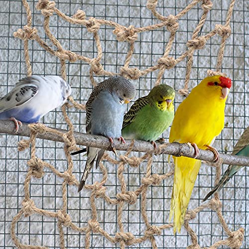 POPETPOP Pet Climbing Rope Net Bird Climbing Rope Ladder Parrot Cage Hanging Toys for Small Animal Hamster Conures Parrots Love Birds Finches