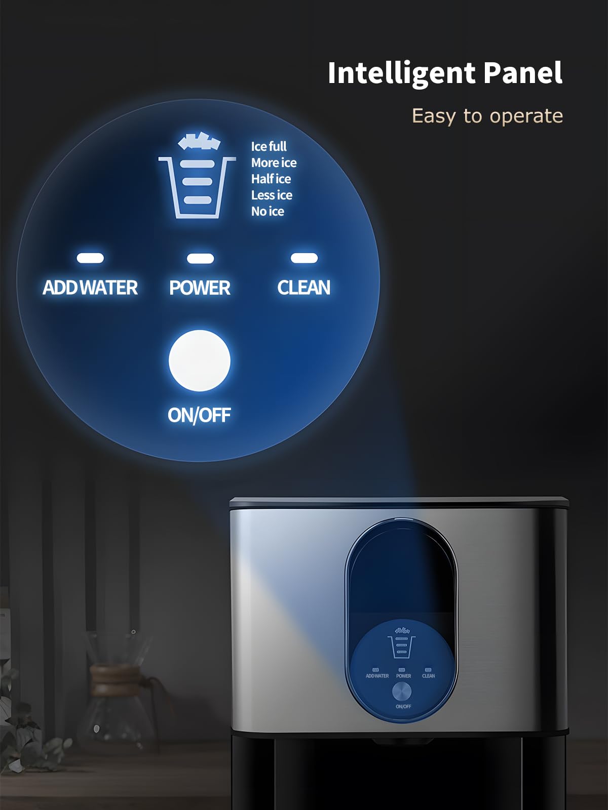 ADT Nugget Ice Maker 48LBS Ice Machine Cooler Nugget Ice Cube Machine Water Dispenser